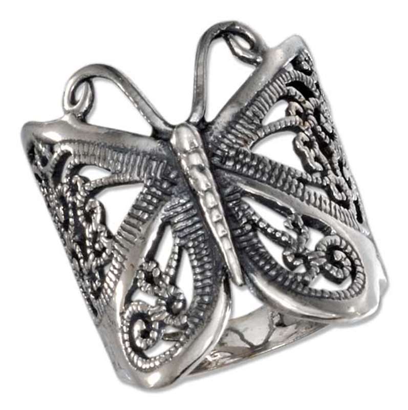 Sterling Silver Butterfly Filigree Ring : Aunties Treasures, Your ...